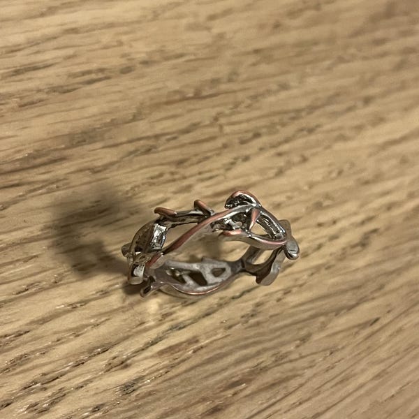 Y2k Branch Thorn Ring Open Adjustable Unique Silver Ring Edgy Spike Barbed Wire Ring Chunky ...