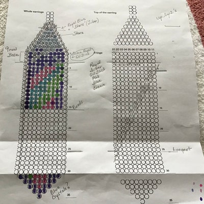 13 Bead Base Row Template / Nine Different Blank Templates for Beaded ...