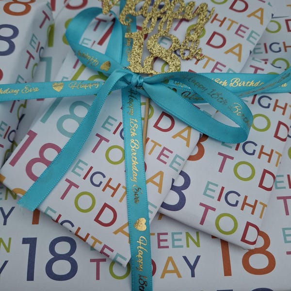 13th Birthday Wrapping Paper - Thirteen Today Birthday Gift Wrap Set ...