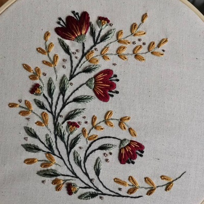 Modern Floral Embroidery Pattern PDF Flower Embroidery Hand Embroidery ...