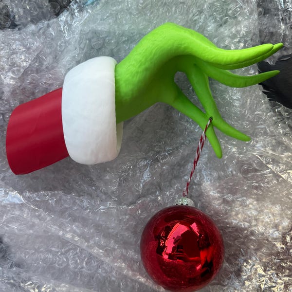 3D Printed Grinch Christmas Hand | Key & Ornament Holder | Fun Holiday ...