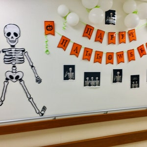 Large Multi Page Printable Skeleton Halloween Door or Window Decor Cute ...