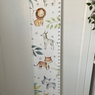 Safari Animal Height Chart, Personalised Jungle Growth Chart, Kid ...