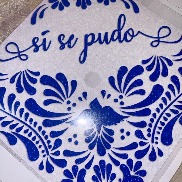 Si Se Pudo Talavera Printed Graduation Cap Topper, Mexican Grad Gift ...