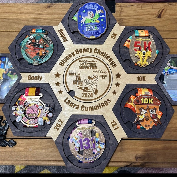 Magic World Marathon Weekend Medal Display Holder - Marathon Challenge ...