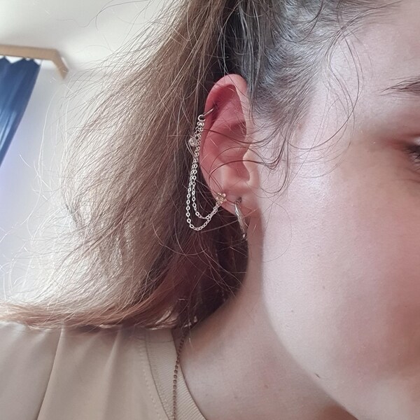 Star Conch Ear Piercing, Conch Piercing, Conch Hoop Earring, Gold ...