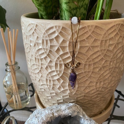 Moonstone Amethyst Flower Pot Decoration Crystal Pot Hugger - Etsy