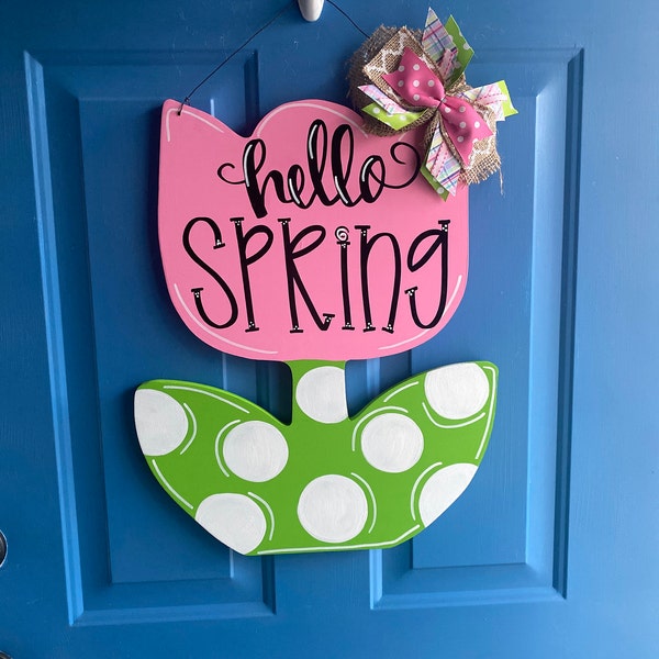 Tulip Door Hanger, Spring Door Hanger, Spring Wreath, Tulip Wreath ...
