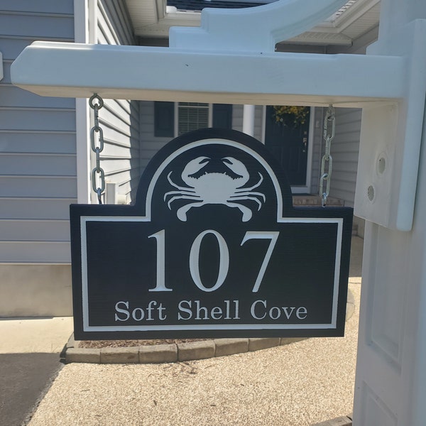 Nautical House Number Sign, Coastal Address Sign, Anchor Address Sign ...