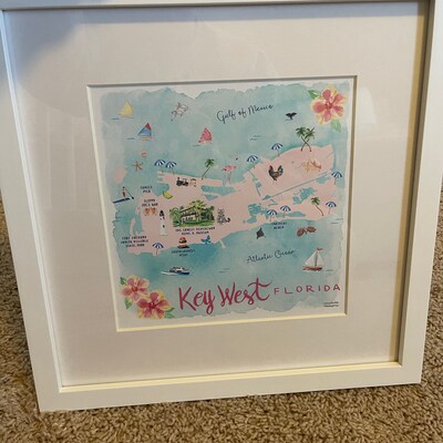 Key West Art, Key West Map, Key West Painting, Key West Decor, Key West ...