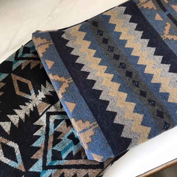Aztec Wool Fabric by Meter / Southwestern / Printed Wool/ Soft Finish ...