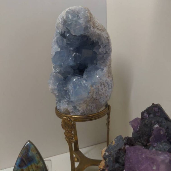 Blue Calcite Top Polish Points Anxiety Relief Clear Negative Energy ...