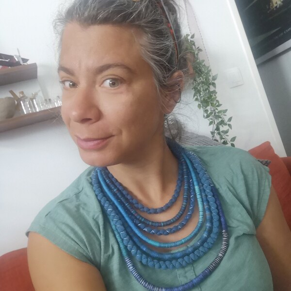 Hand Woven Colorful Rope Necklace, Braided Multicolor Statement ...