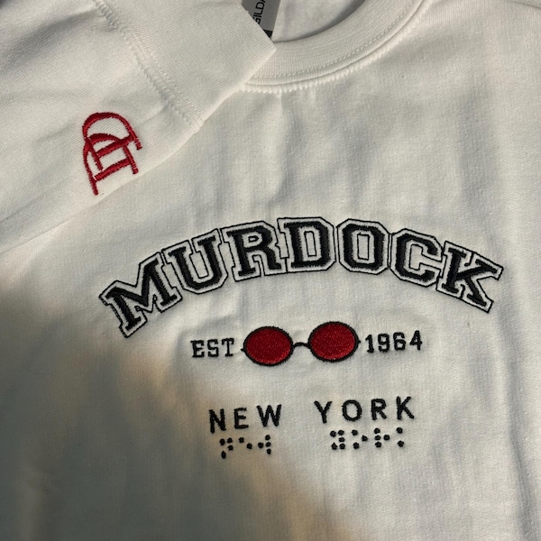 Daredevil Murdock Sweatshirt, Matt Murdock, Embroidered Crewneck ...