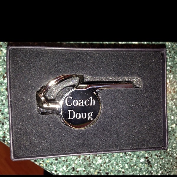 Personalized Coach Whistle Keychain, Engraved Stainless Steel - Etsy