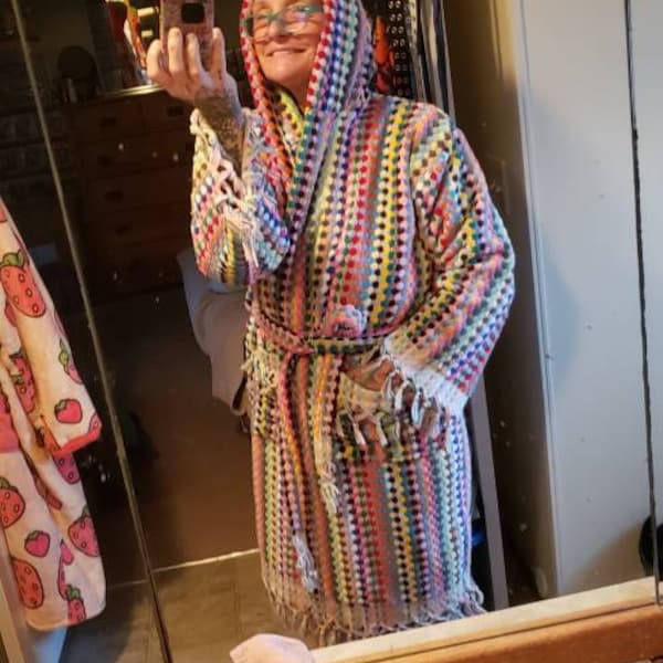 Unique Cotton Pockets Bathrobe, Bubble Handwoven Robe, Turkish Towel ...