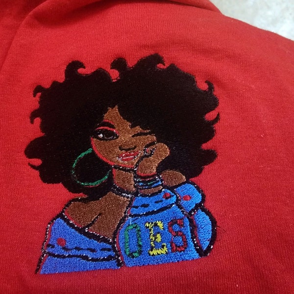 PHA OES Lady in Blue Winking- Digital Machine Embroidery Design - 4x4 ...