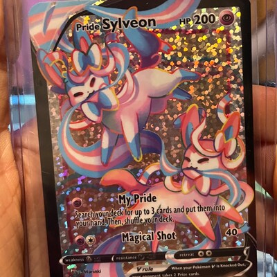 Holo Pride Sylveon / Custom Holographic Pokémon Card / V Card - Etsy