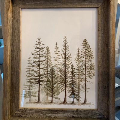 Pine Trees Print Watercolor Trees, Watercolor Print, Mountain Art, Tree ...