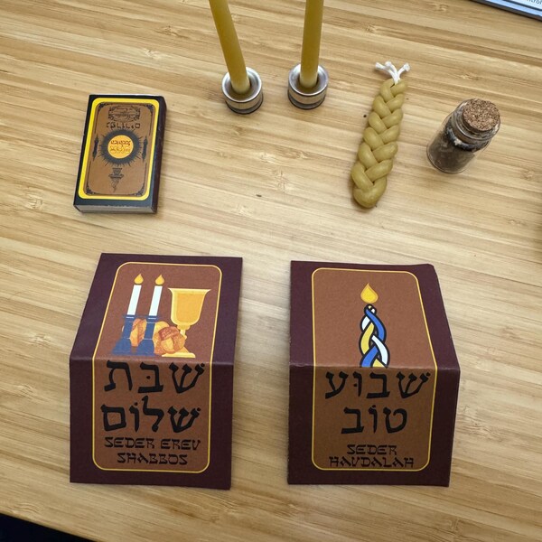 Shabbat and Havdalah Pocket-sized Travel Kit - SMALL - Beeswax Shabbat ...