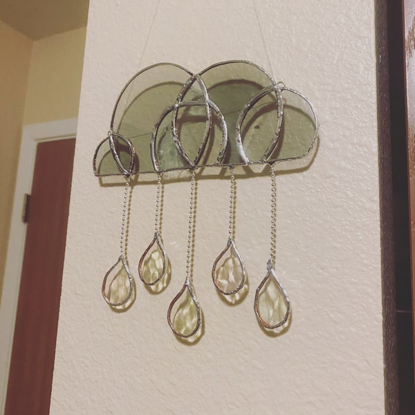 Pre-cut Stained Glass Rain Cloud Kit, Stained Glass Kit, Stained Glass ...