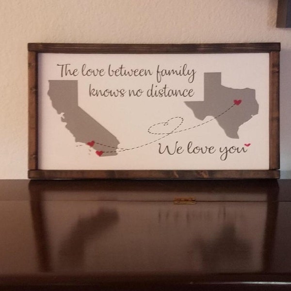 The Love Between Family Knows No Distance, Farmhouse Sign, Modern ...