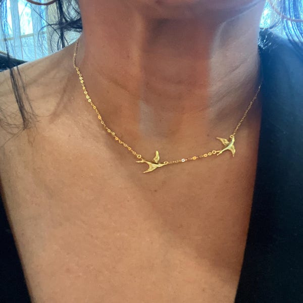 Small Bird Necklace, Tiny Bird Necklace, Dainty Bird Necklace, Petite ...