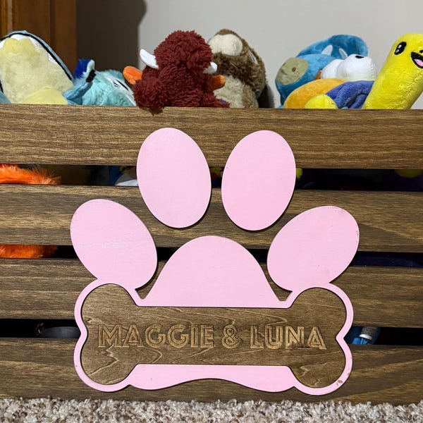 Large Personalized Dog Toy Basket Gift for Dog Lover Personalized Dog ...