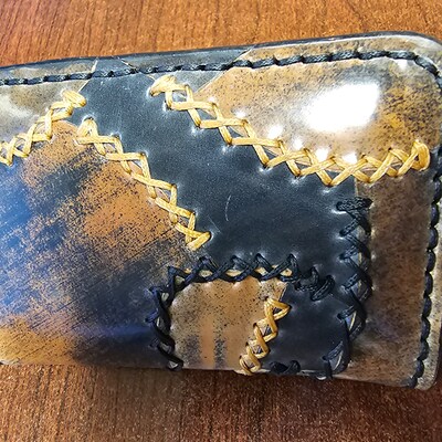 Custom Minimalist Handmade Leather Wallet BM Mercury Patchwork Exotic ...