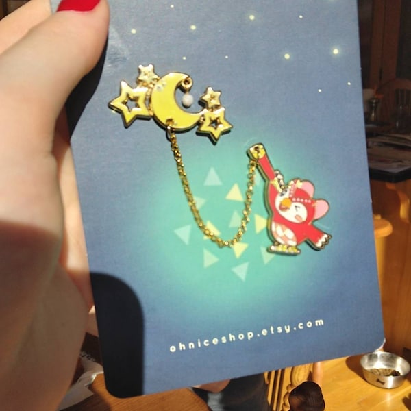 Animal Crossing Enamel Pin - Celeste Stargazer - Etsy