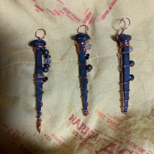 Set of 5 Hand Forged Rose-head Nails in Display Packaged, Hand Made ...