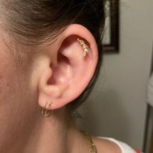 Helix Piercing Spiral Ear Piercing Conch Piercing Silver - Etsy