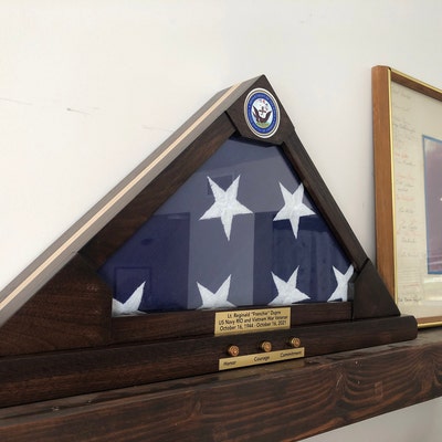 Flag Display Case With Embedded Shell Casings Maple Inlay - Etsy