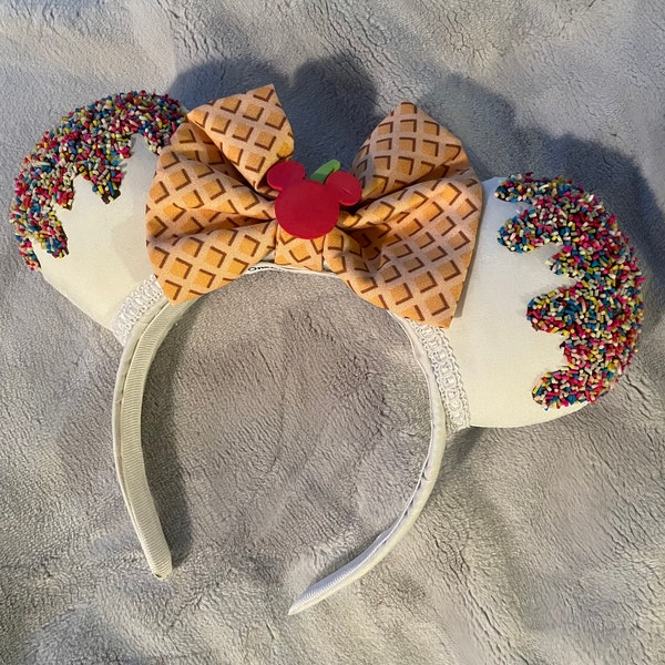 Ice Cream Mouse Ears, Ice Cream Headband, Ice Cream Bar Ears, Custom ...