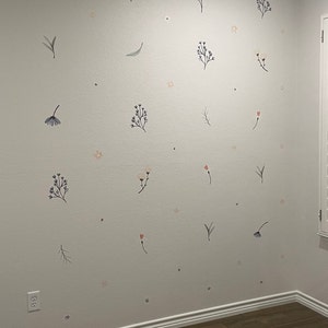 Watercolor Flower Greenery Wall Decals Nature Sticker Boho Nursery ...