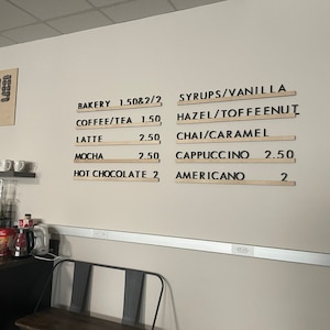 Wood Wall Menu Board Letter Board Personalized Wall Menu - Etsy