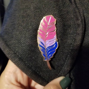Bi Bisexual Pride Feather Enamel Pin LGBT - Etsy