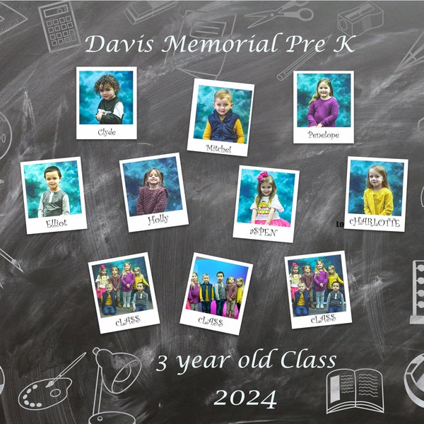 Custom Class Photo Collage Template for School Kindergarten Classroom ...