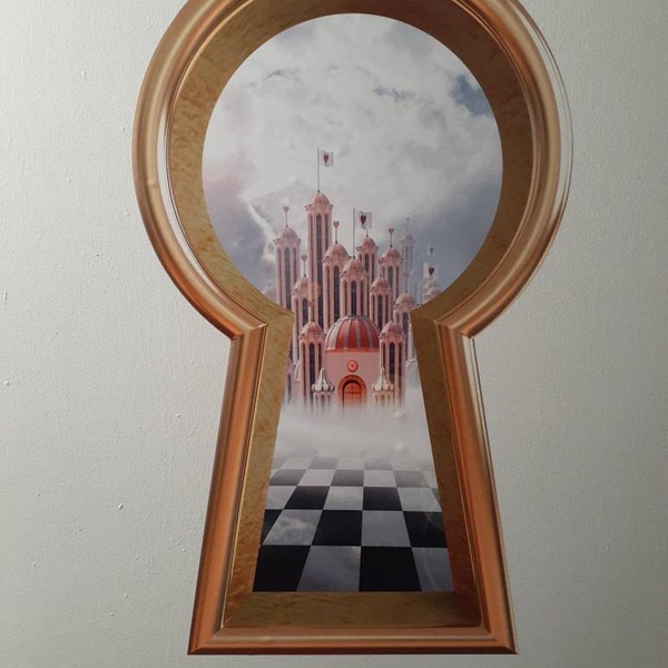 3d Keyhole Fabric Wall Decal - Queen of Hearts Castle - 3D Keyhole Wall ...