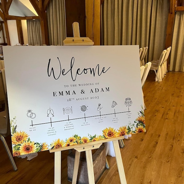 Wedding Timeline Sign | Custom Order of the Day Sign | Wedding Welcome ...