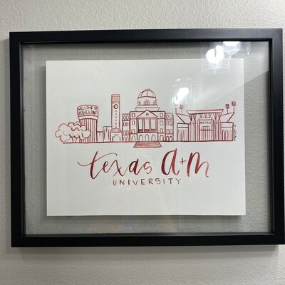 Southern Methodist University Handmade Watercolor Campus SMU Gift ...