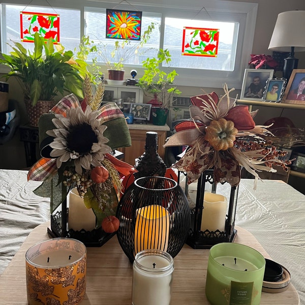 Spring Lantern Topper Eucalyptus Bow Spring Decor Easter Lantern Bow ...