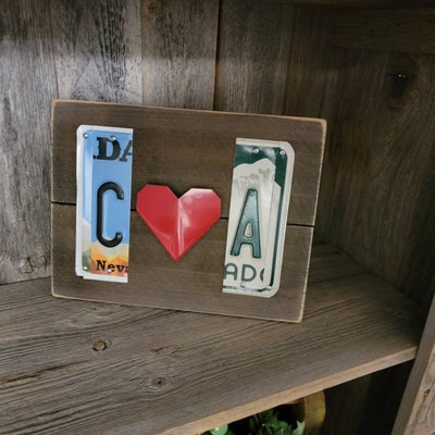 Custom Initials HEART License Plate Sign Unique Anniversary Gift for ...