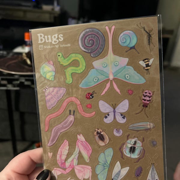 BUGS! Sticker Sheet | Clear Transparent Bug Stickers - Etsy