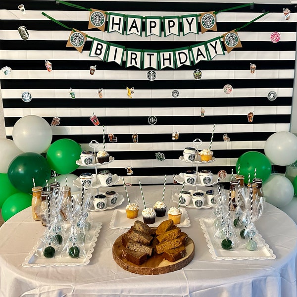 Starbucks Birthday Banner/starbucks Birthday Party/starbucks Store ...