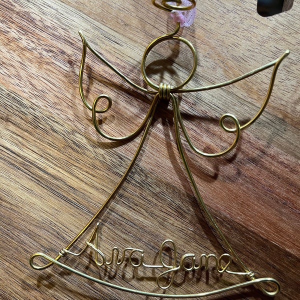 Customized Wire Wrapped Angel Ornament, Personalized Name Christmas ...
