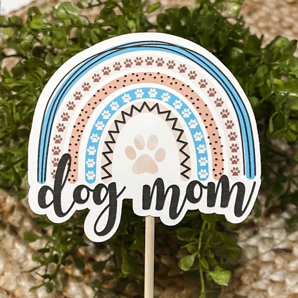 Digital Png File Dog Mom Rainbow Paw Print Blue Blush Watercolor ...