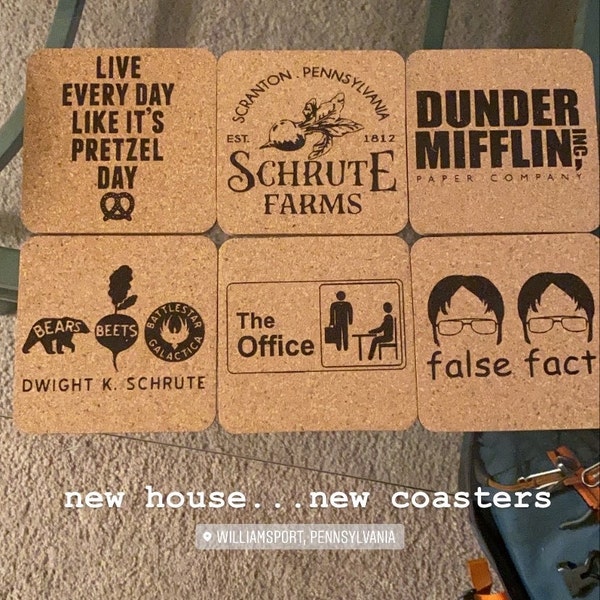 The Office Coasters - the Office Fan Gift - the Office Gift Set - the ...