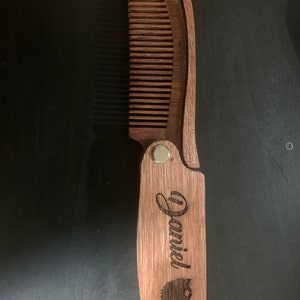 Engraved Beard Comb Wooden Comb Personalized Beard Brush Beard Comb ...