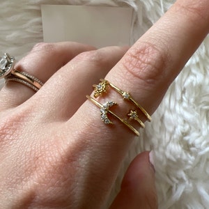 Adjustable 18k Gold Plated Double Helix Style Ring - Etsy